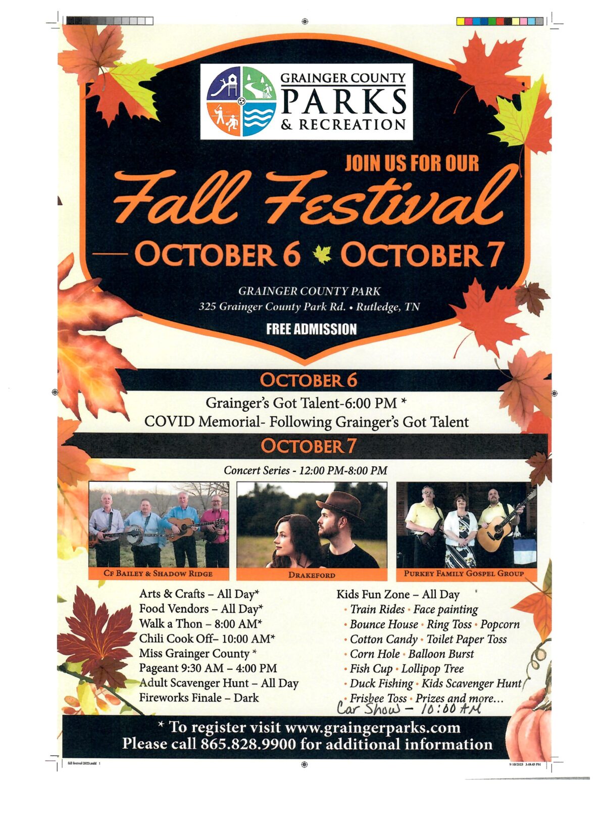 3rd Annual Grainger County Fall Festival-October 6th & 7th – Grainger ...